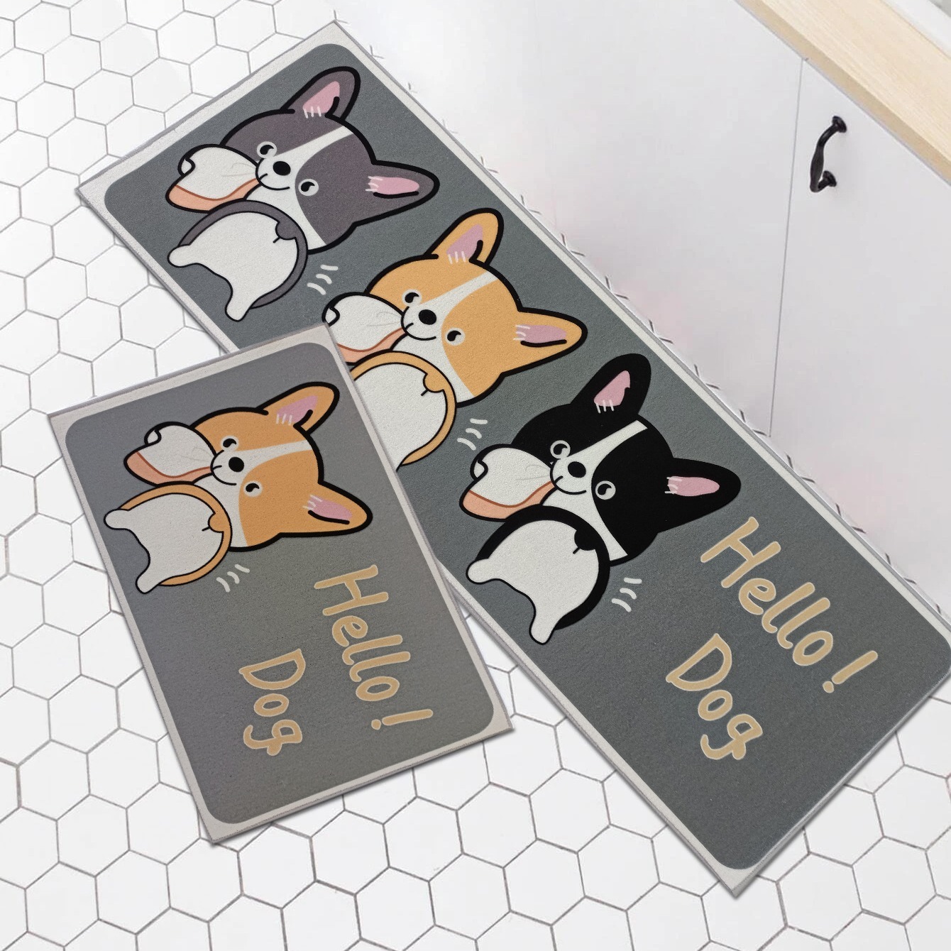 Loop-pile Cute Dog Pattern Floor Mat - Temu
