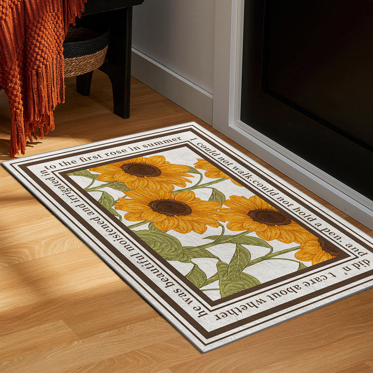Imitation Cashmere Sunflower Home Carpet - Home & Kitchen - Temu