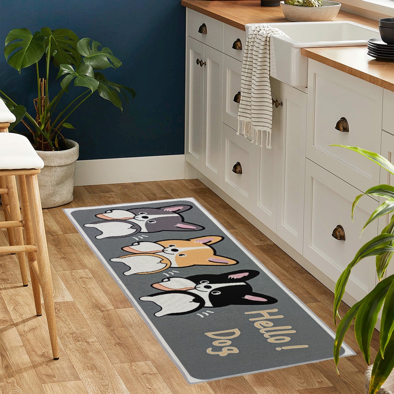 Loop-pile Cute Dog Pattern Floor Mat - Temu