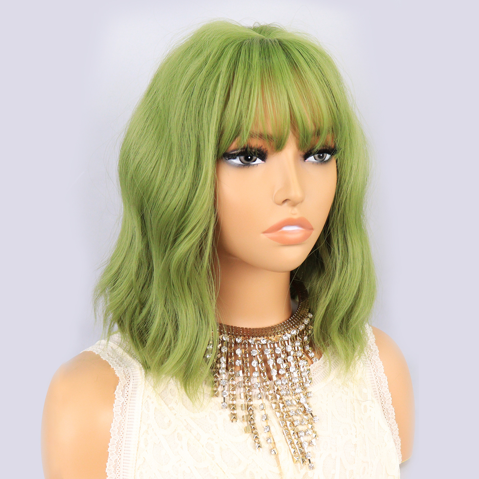 smooth wavy hair wig bangs - Temu United Arab Emirates
