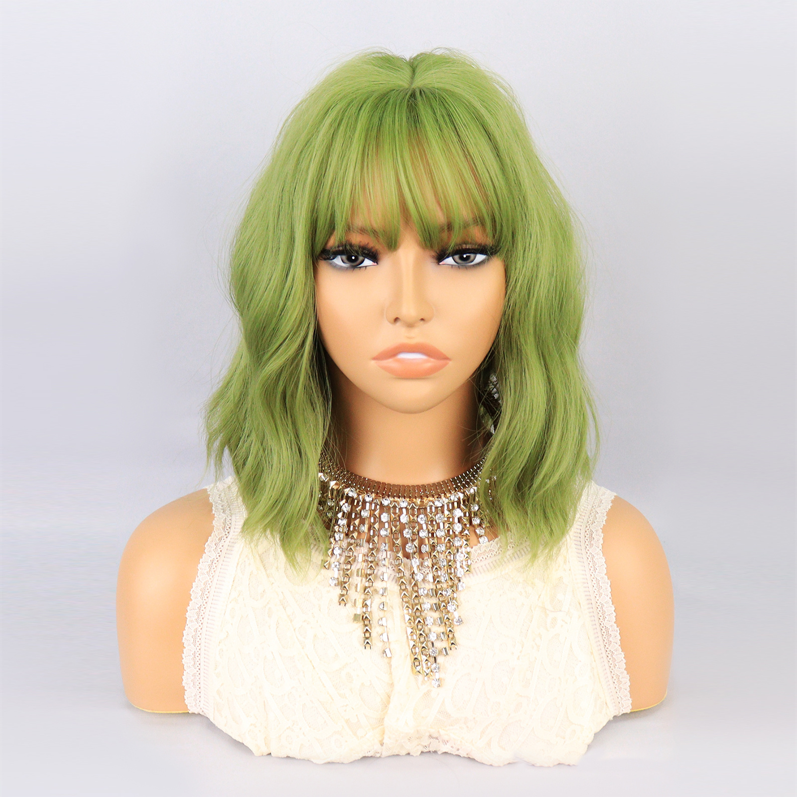 smooth wavy hair wig bangs - Temu United Arab Emirates