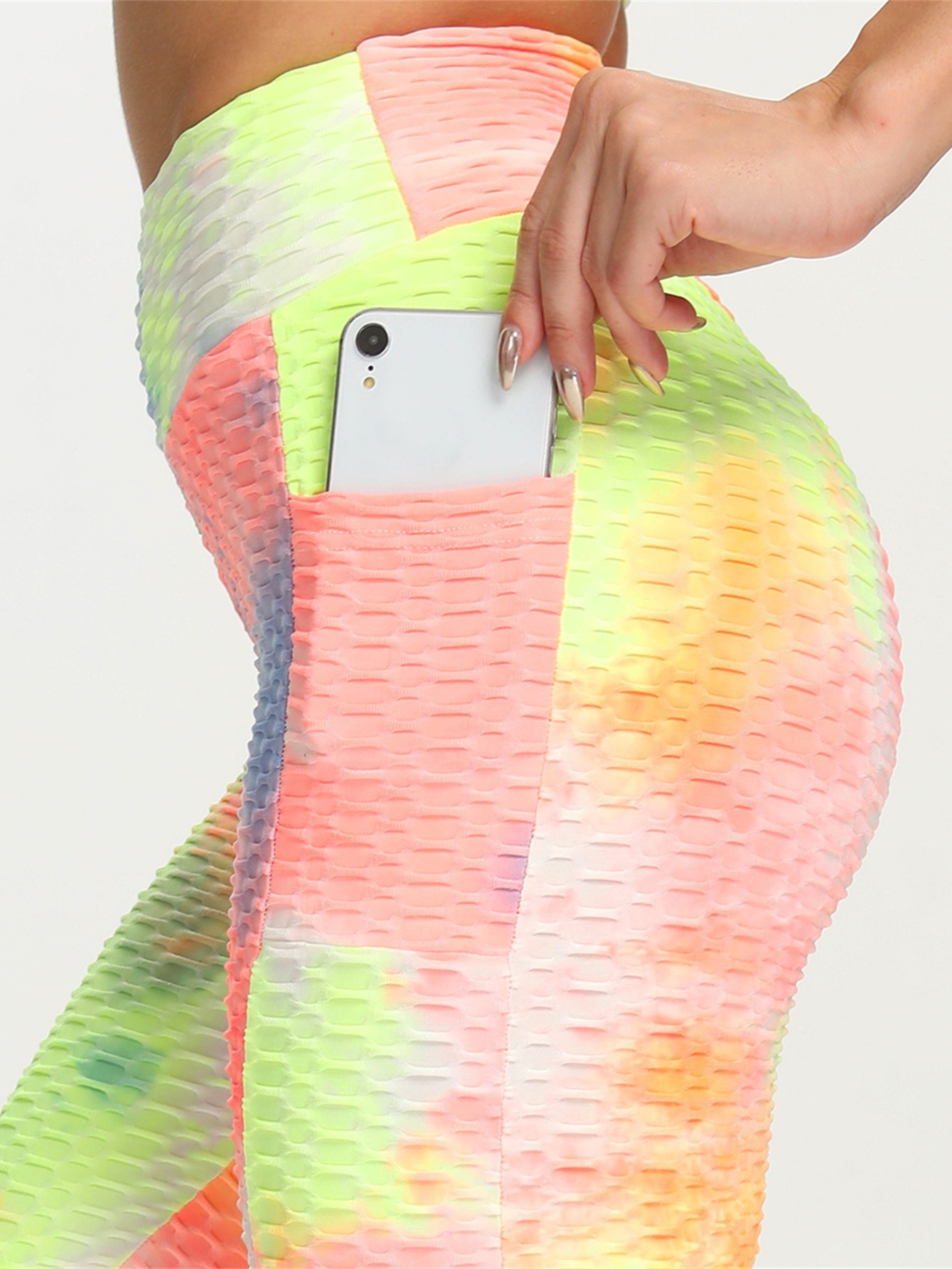 Tie dye Honeycomb Yoga Leggings Phone Pockets High Waist - Temu Ireland