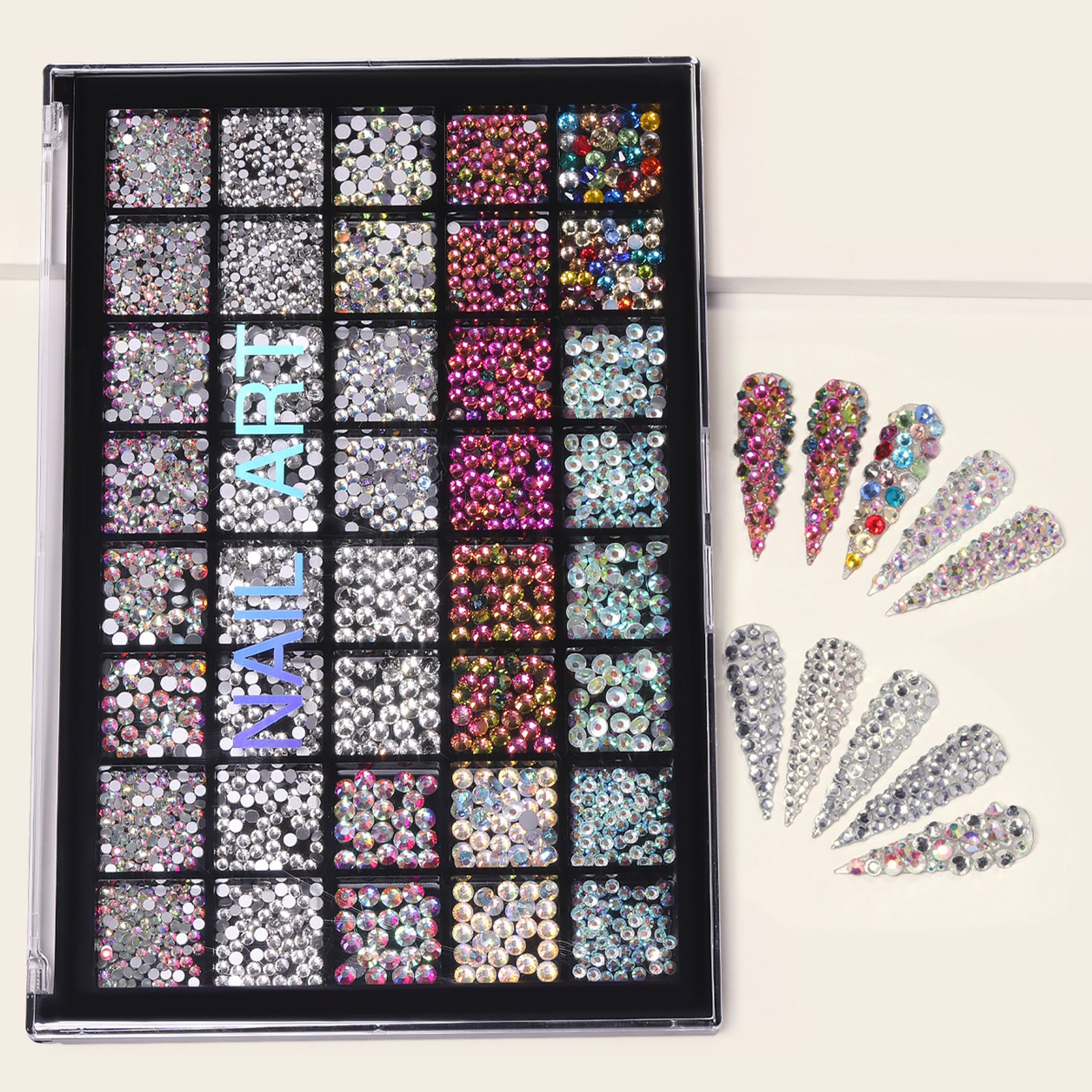 Mix Nail Rhinestones Set Rhinestones 3d Flat Back Crystals - Temu ...