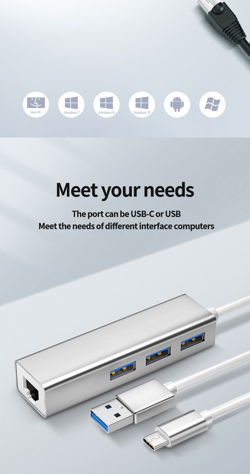 Usb Ethernet Port Splitter Network Cable Interface Converter - Temu