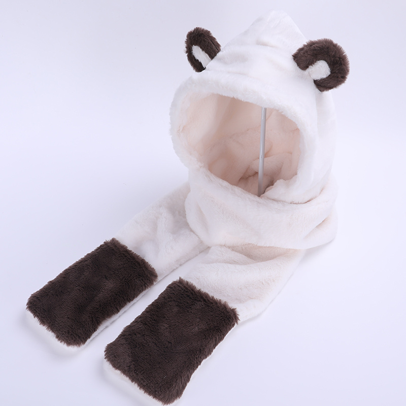 Cartoon Rabbit Fur Bear Ears Hat Scarf Gloves in - Temu Australia