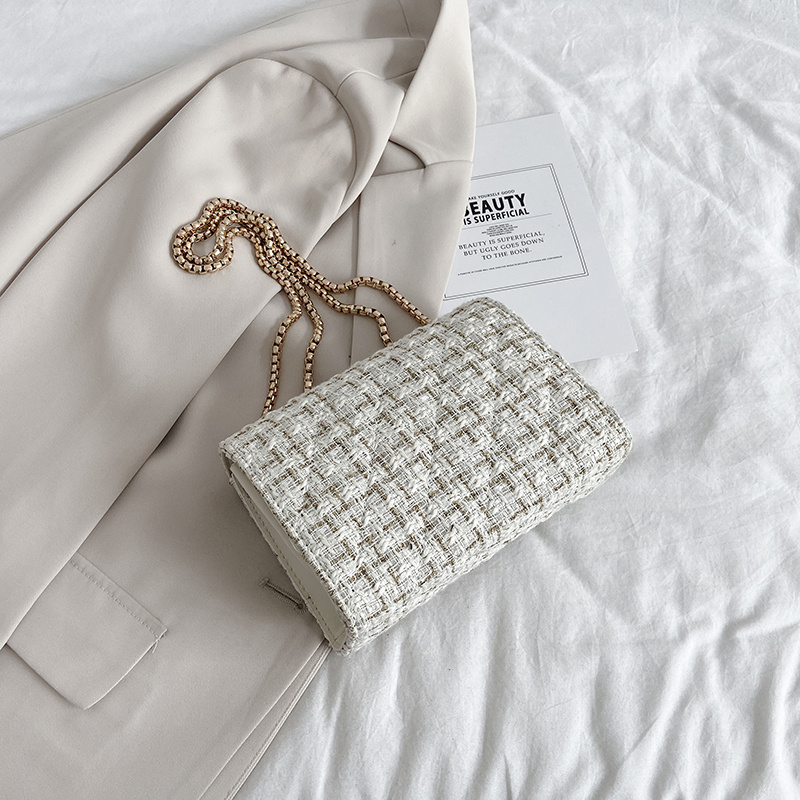 Mini Tweed Crossbody Bag Trendy Chain Shoulder Bag - Temu Canada