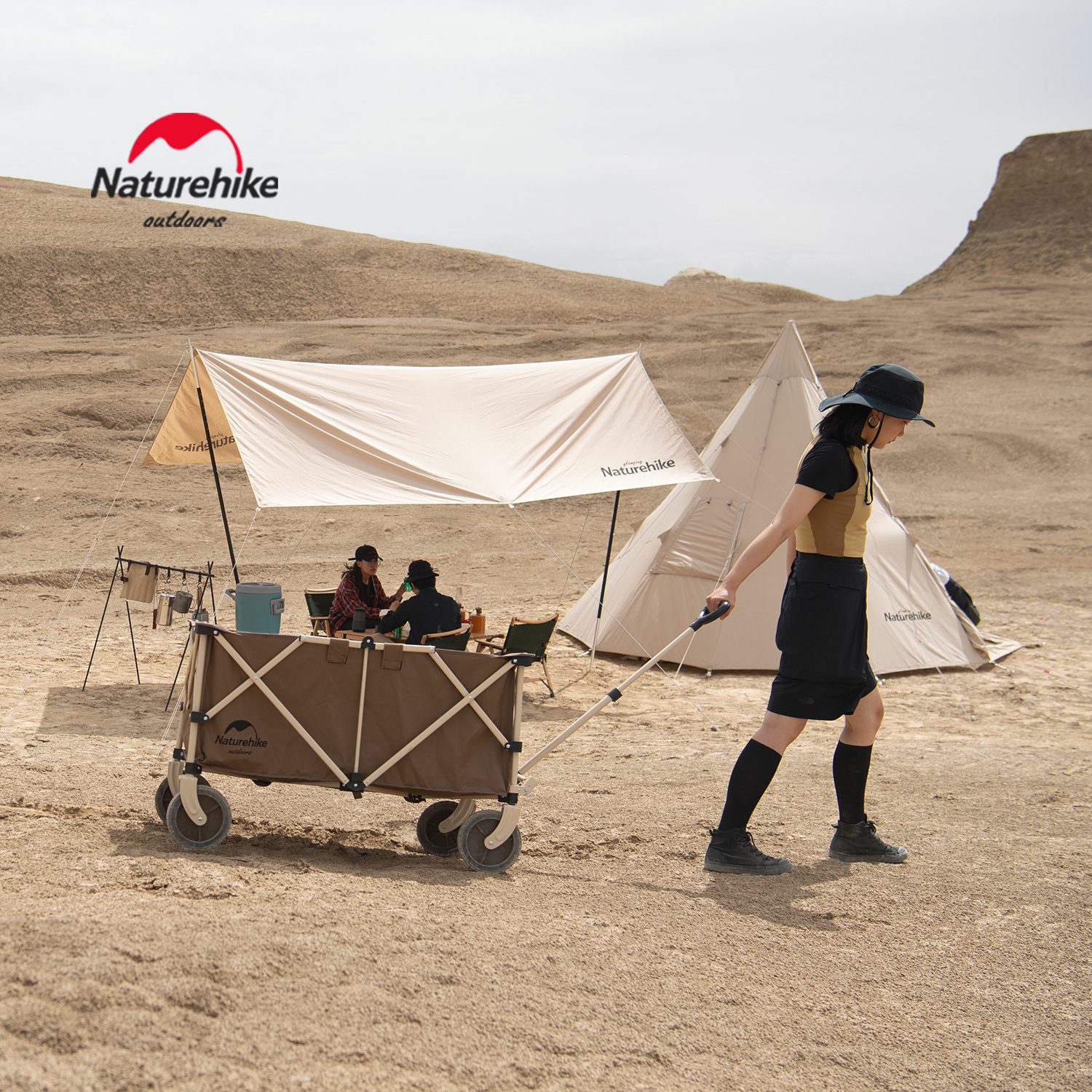 Naturehike Tc02 Lightweight 4-way Folding Wagon, Collapsible Outdoor ...