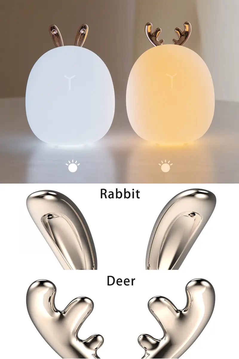 3 레벨 밝기 Led 책상 램프 사슴 토끼 탁상 램프 Temu South Korea