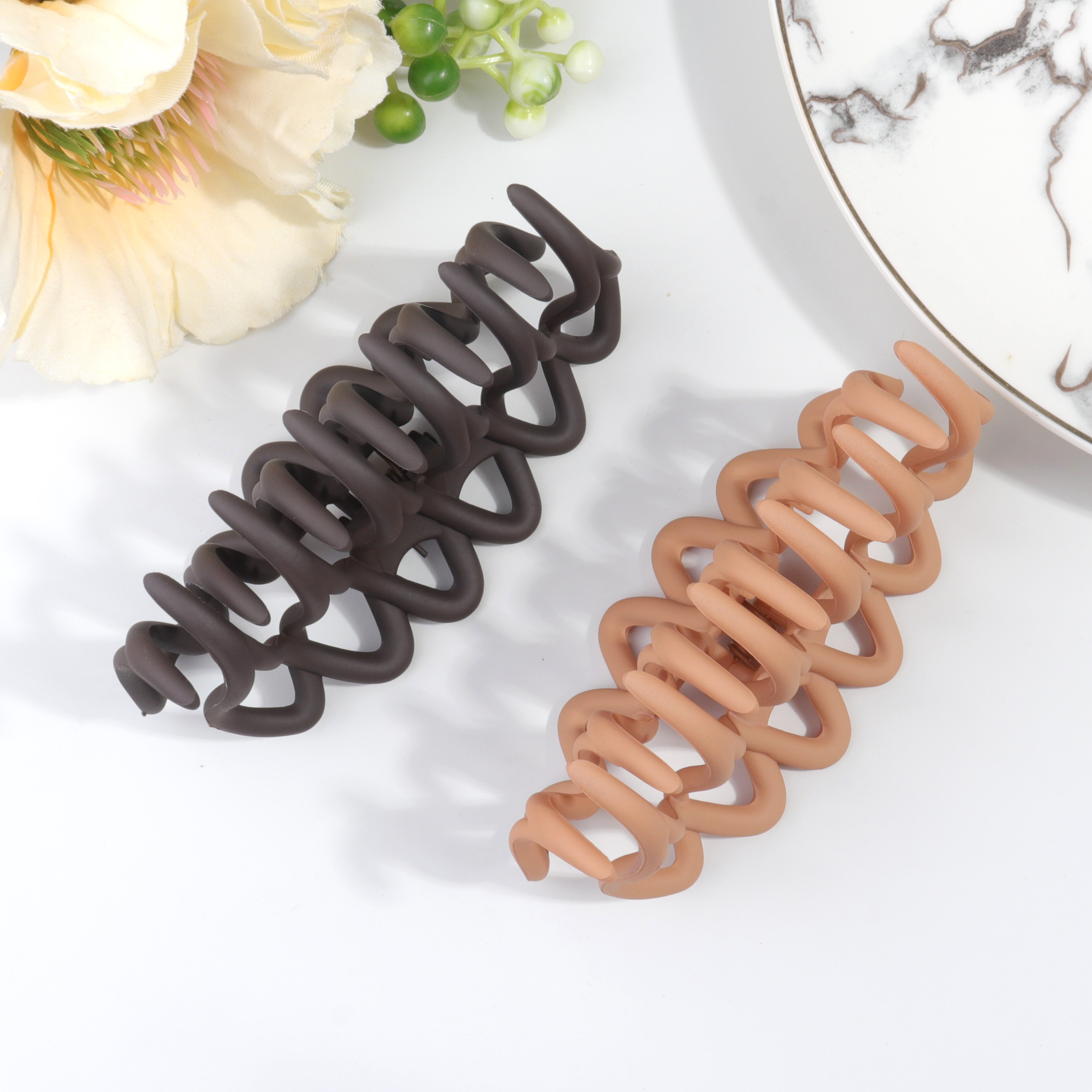 Large Hair Claw Clips Woman Non slip Matte Banana Clips - Temu