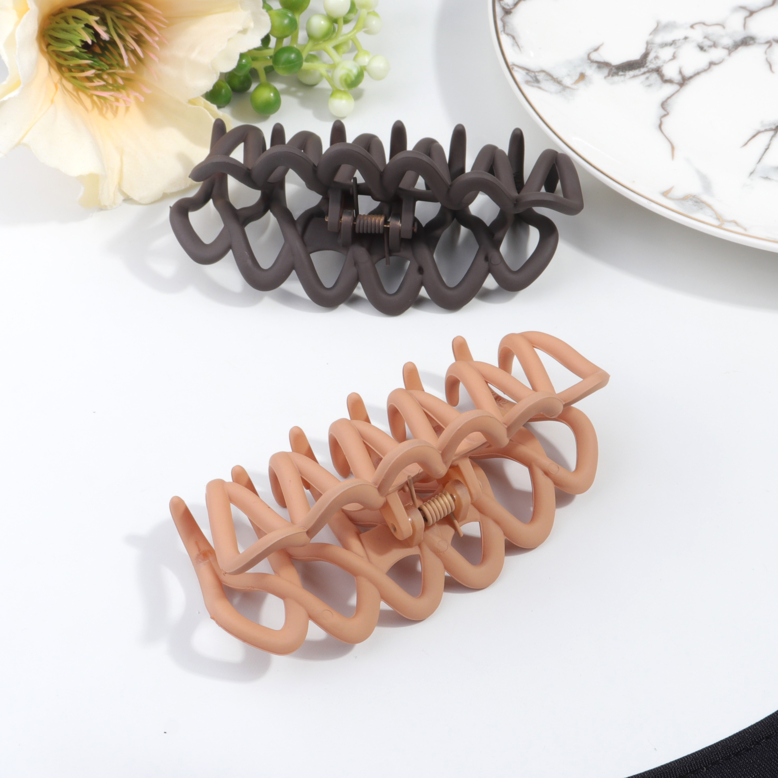 Large Hair Claw Clips Woman Non slip Matte Banana Clips - Temu