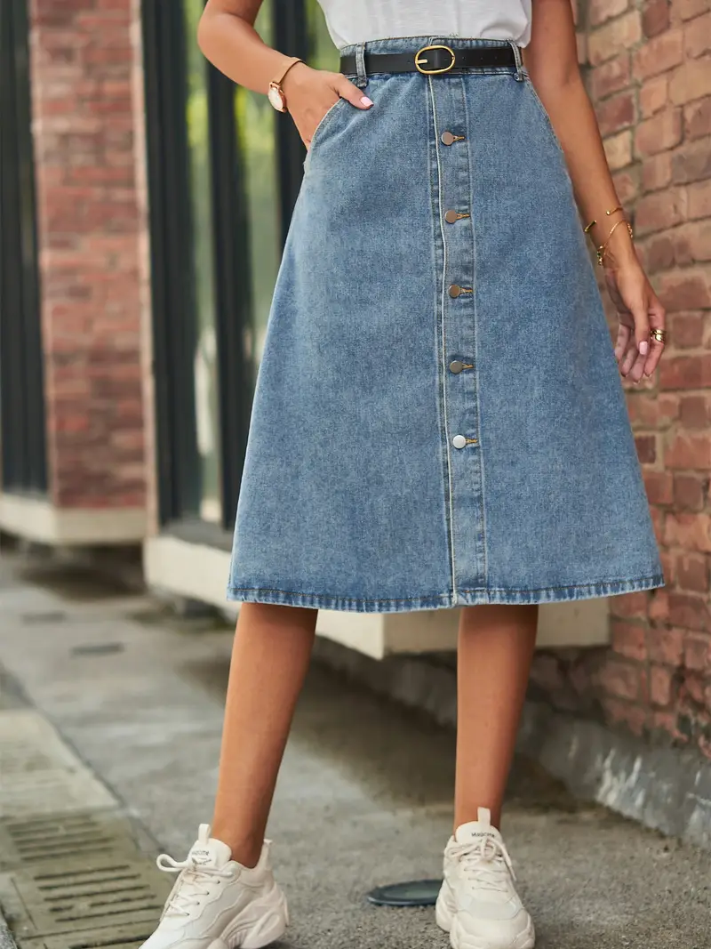 Single Breasted Button Middle Front High High Waist Non Temu Netherlands