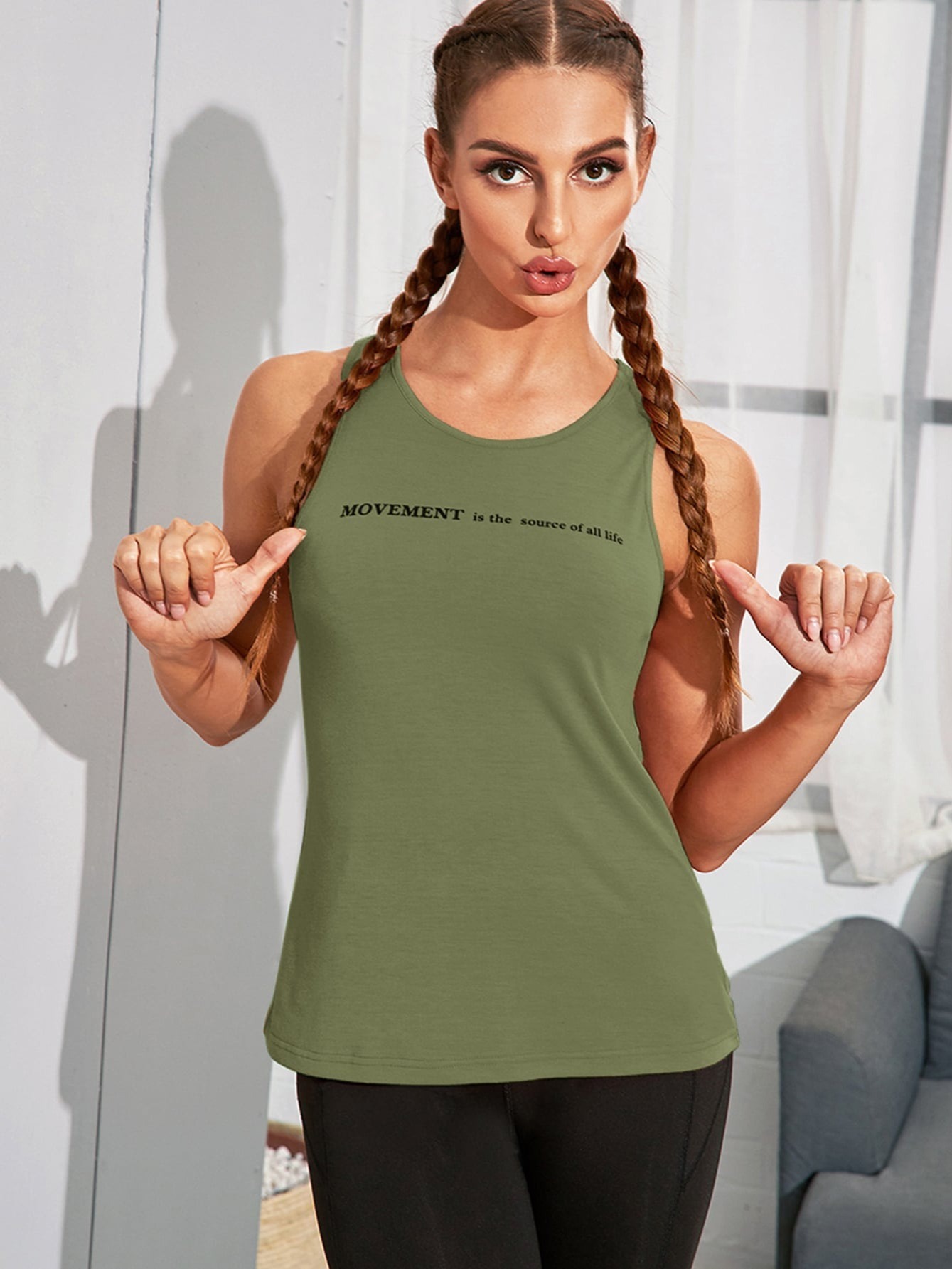 Fashion Letter Graphic Tank Top New Running Fitness Yoga - Temu Canada