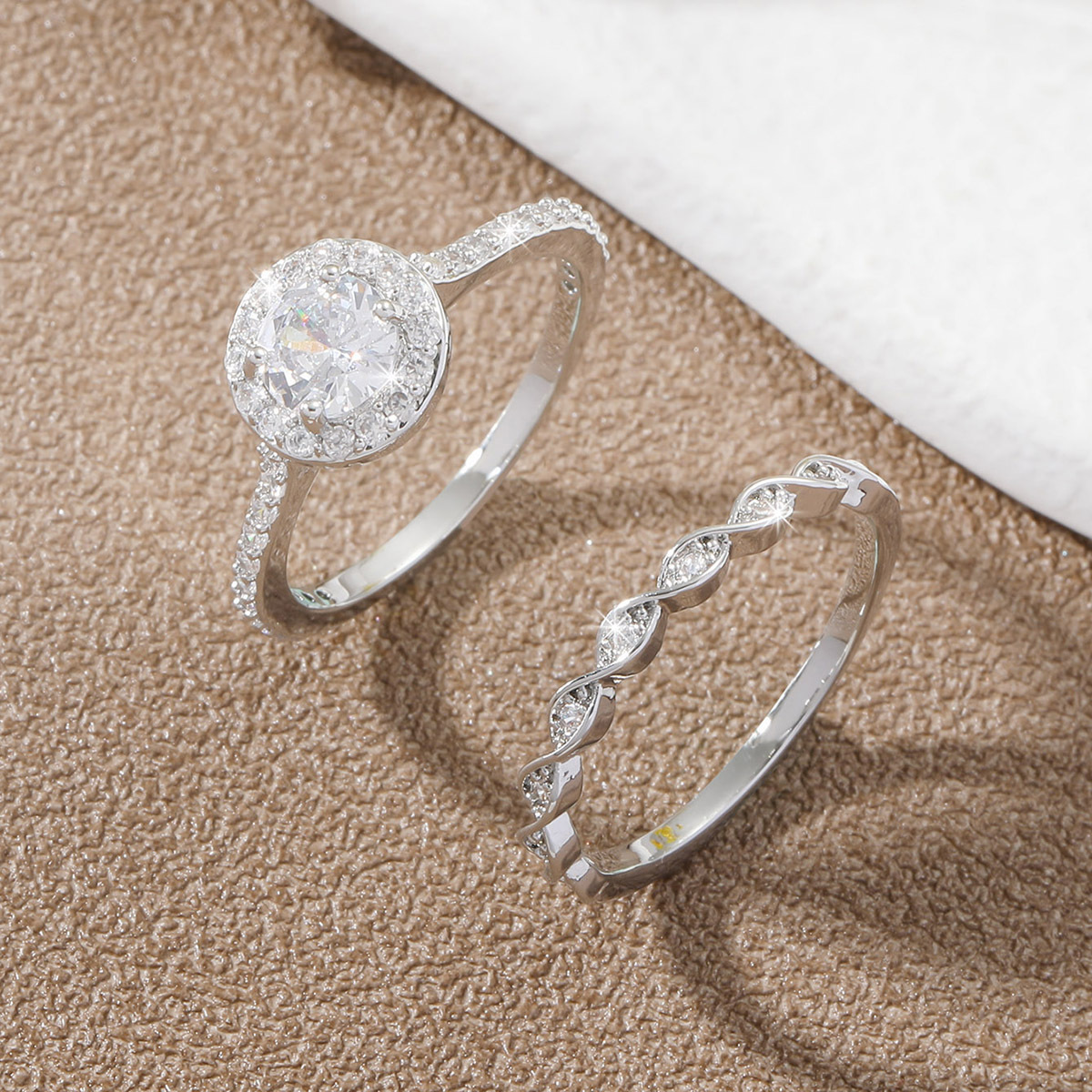 2 Couples Wedding Zircon Fashion Cross Rings Pair - Temu United Kingdom