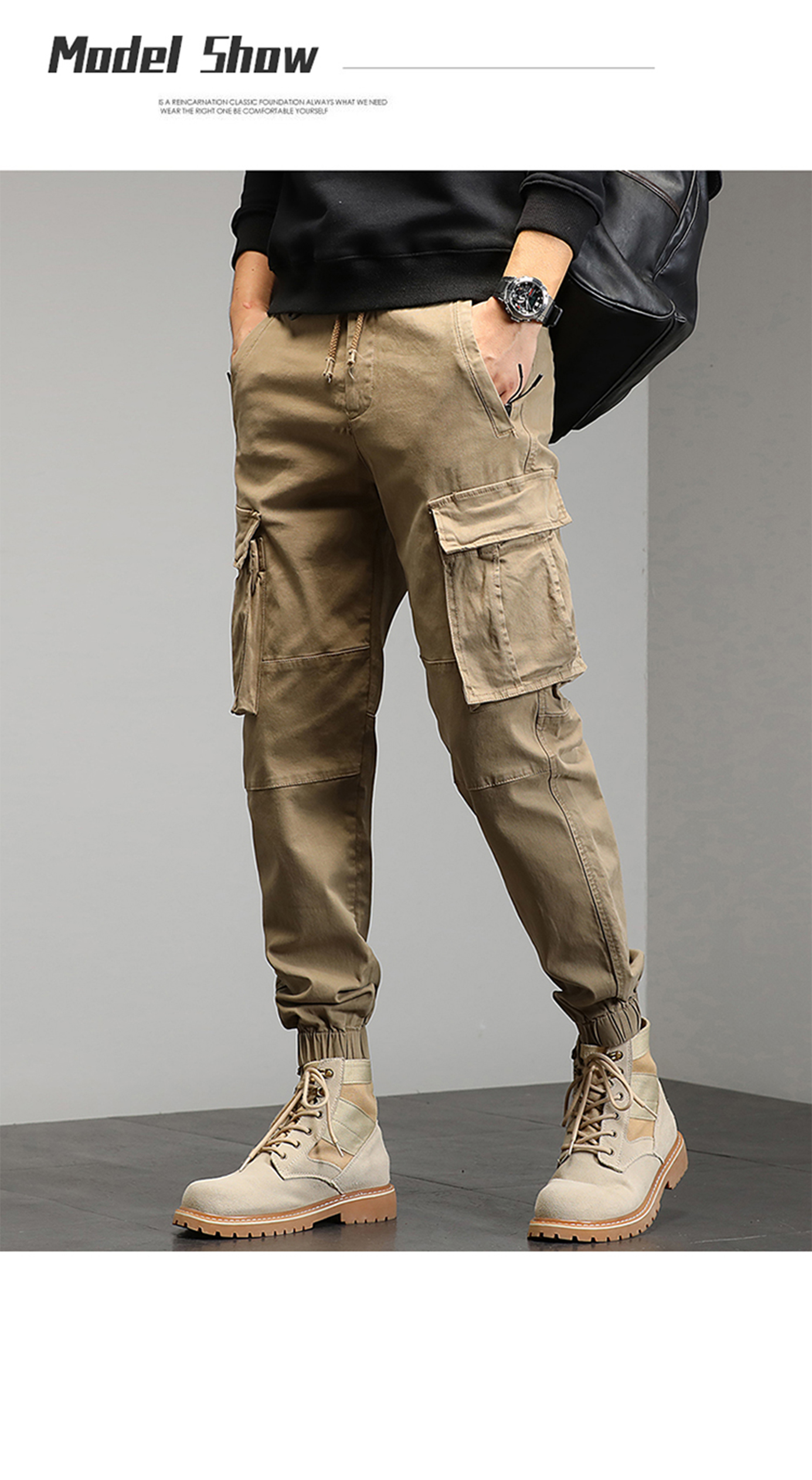 S Casual Cotton Cargo Pants Multiple Pockets Temu