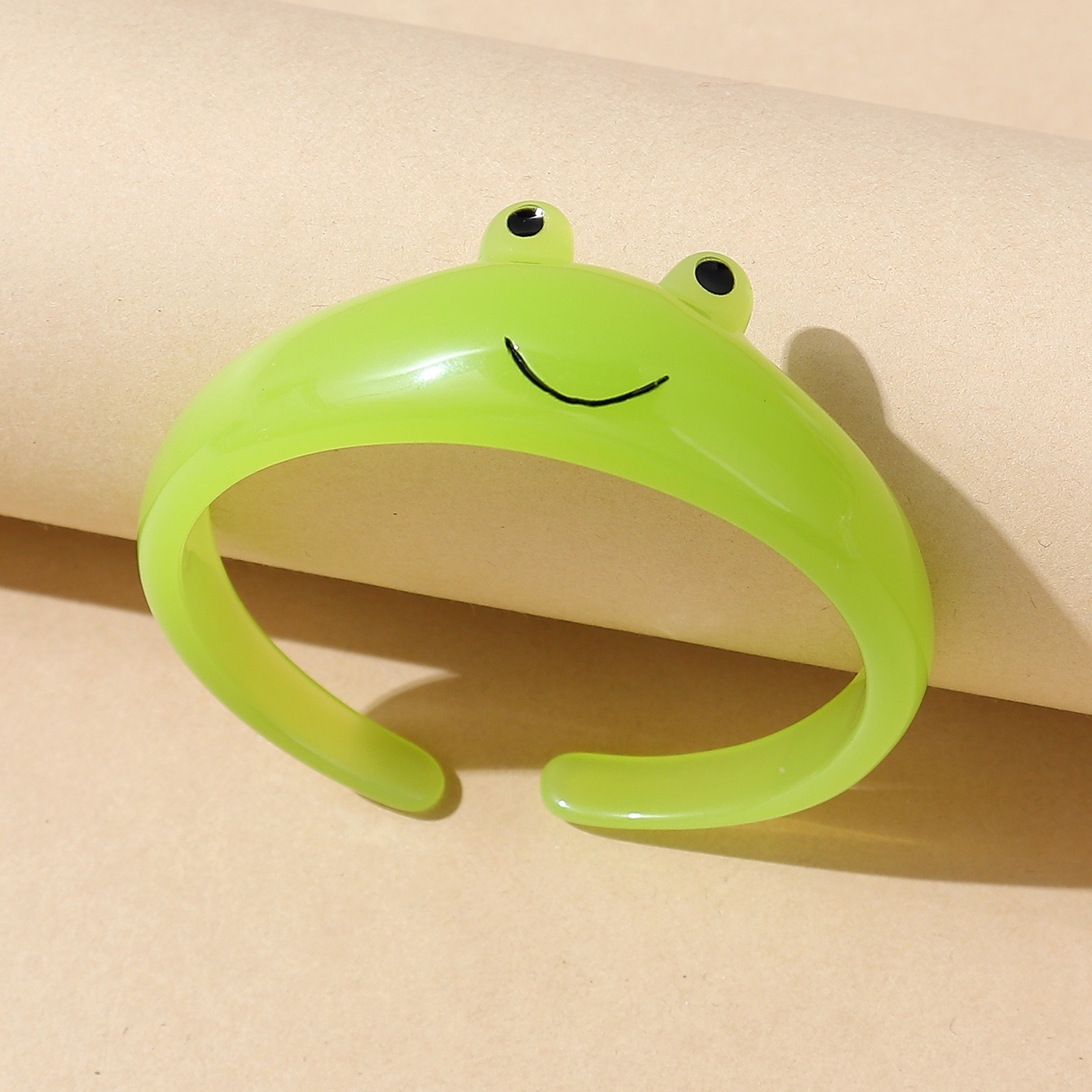 Cartoon Cute Resin Painting Oil Frog Pattern Cuff Bangle - Temu Australia