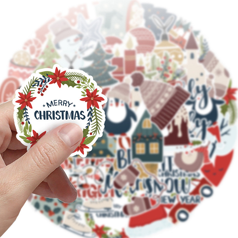 Cute Cartoon Christmas Stickers Laptop Decoration - Temu Australia