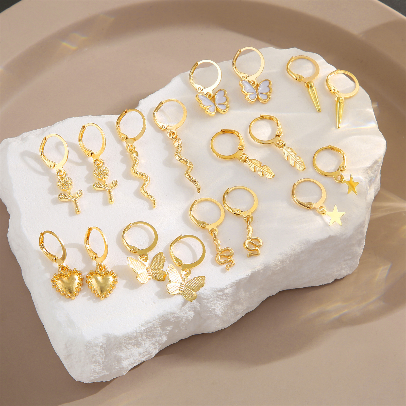 18 Piece Star Butterfly Snake Earring Set | Check Out Today's Deals Now ...