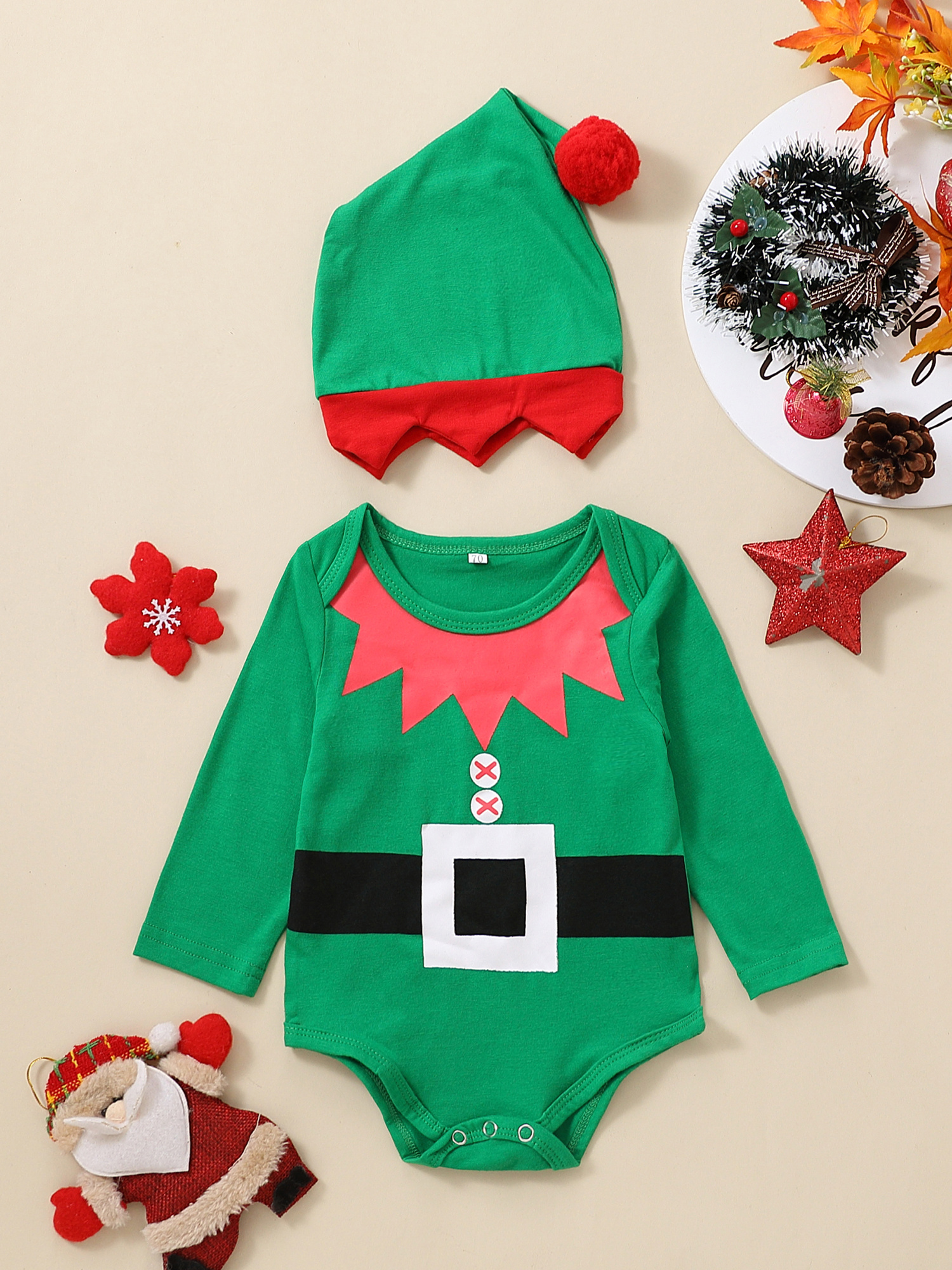 Toddler Baby Boys' Cute Christmas Long Sleeve Romper - Temu Australia
