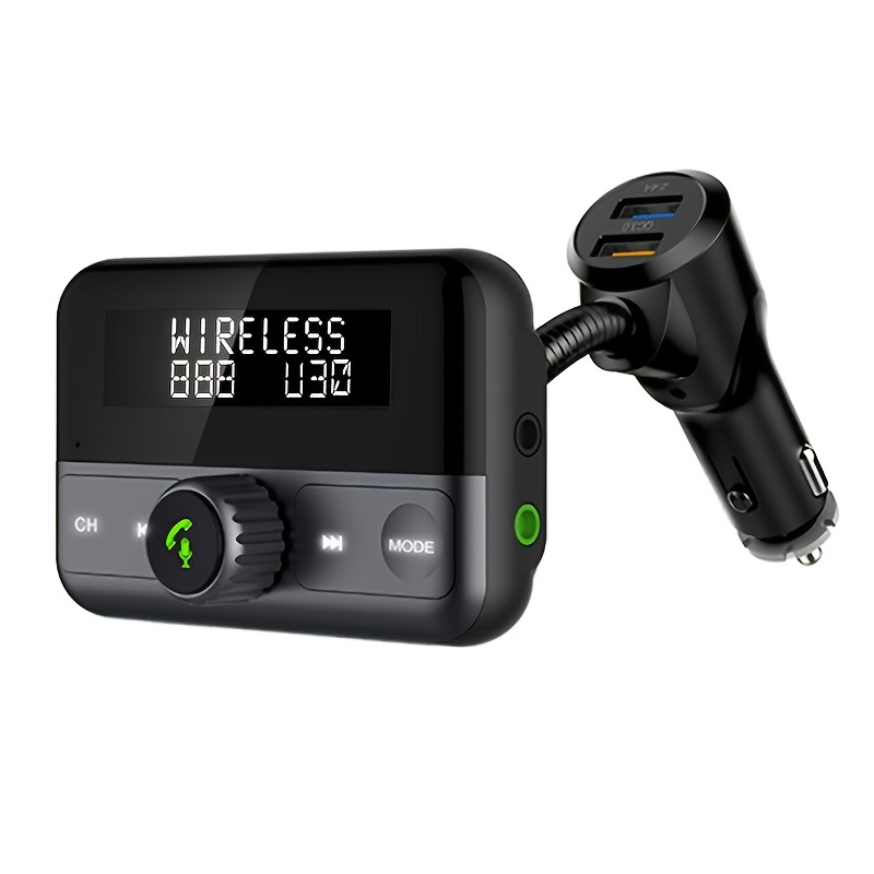 Car Wireless 5.0 Bt Wireless 5.0 Fm Transmitter Usb Phone Charger 2 Usb ...