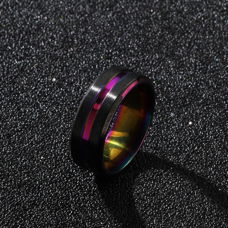 Men's Stainless Steel One Tone Ring/two Tone Splicing Ring - Temu ...