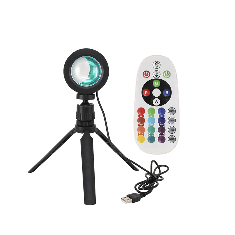 1 Set Sunset Light Moon Led Projector Night Light Usb Rainbow ...