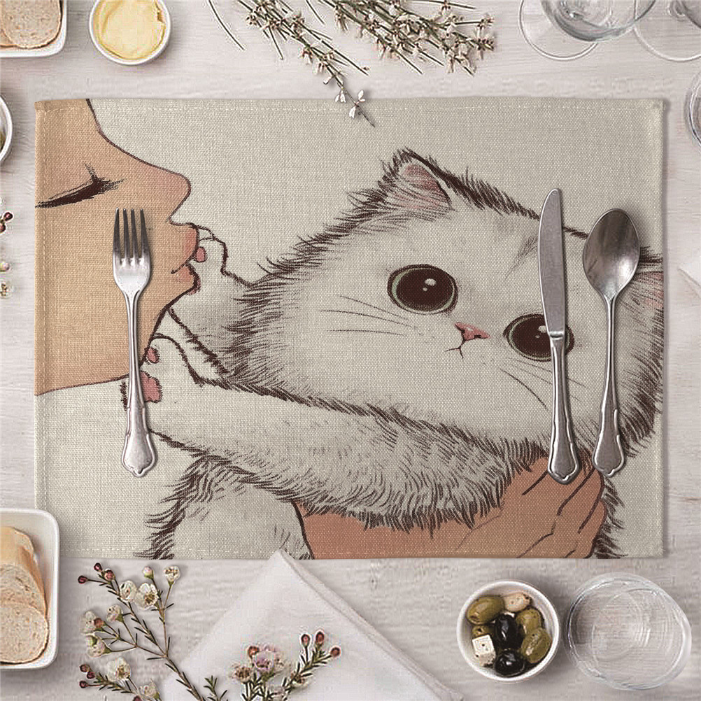 Cat Pattern Table Mat - Temu Australia