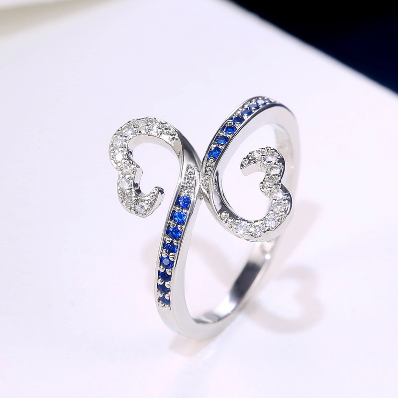 Fashion Hollow Heart Artifical Sapphire Engagement Rings - Temu United ...