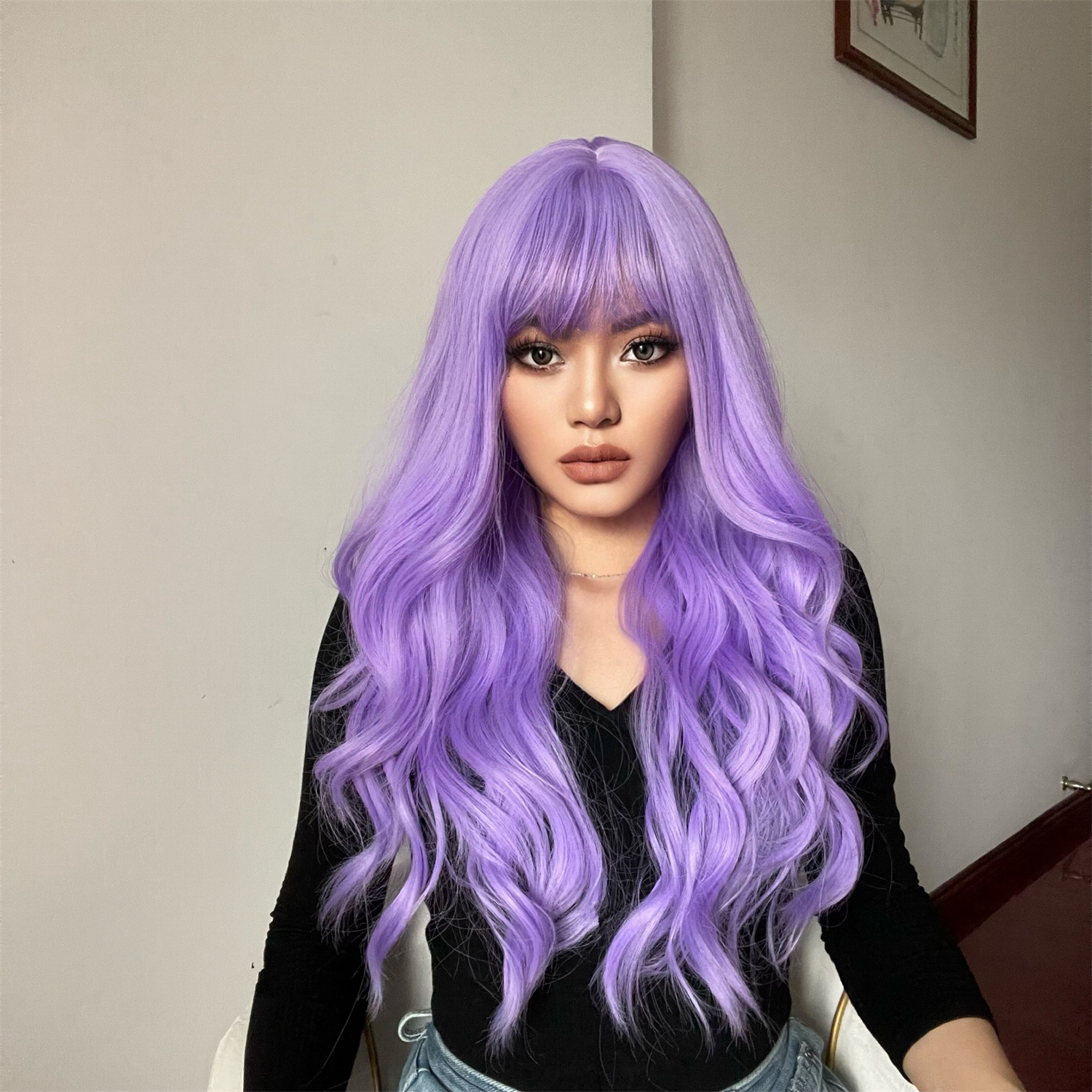 Purple Synthetic Long - Temu