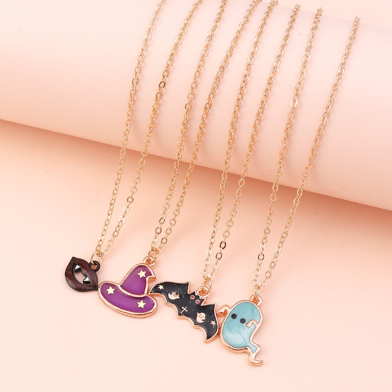 Halloween Cute Elf Pumpkin Ghost Necklace Set - Temu United Kingdom