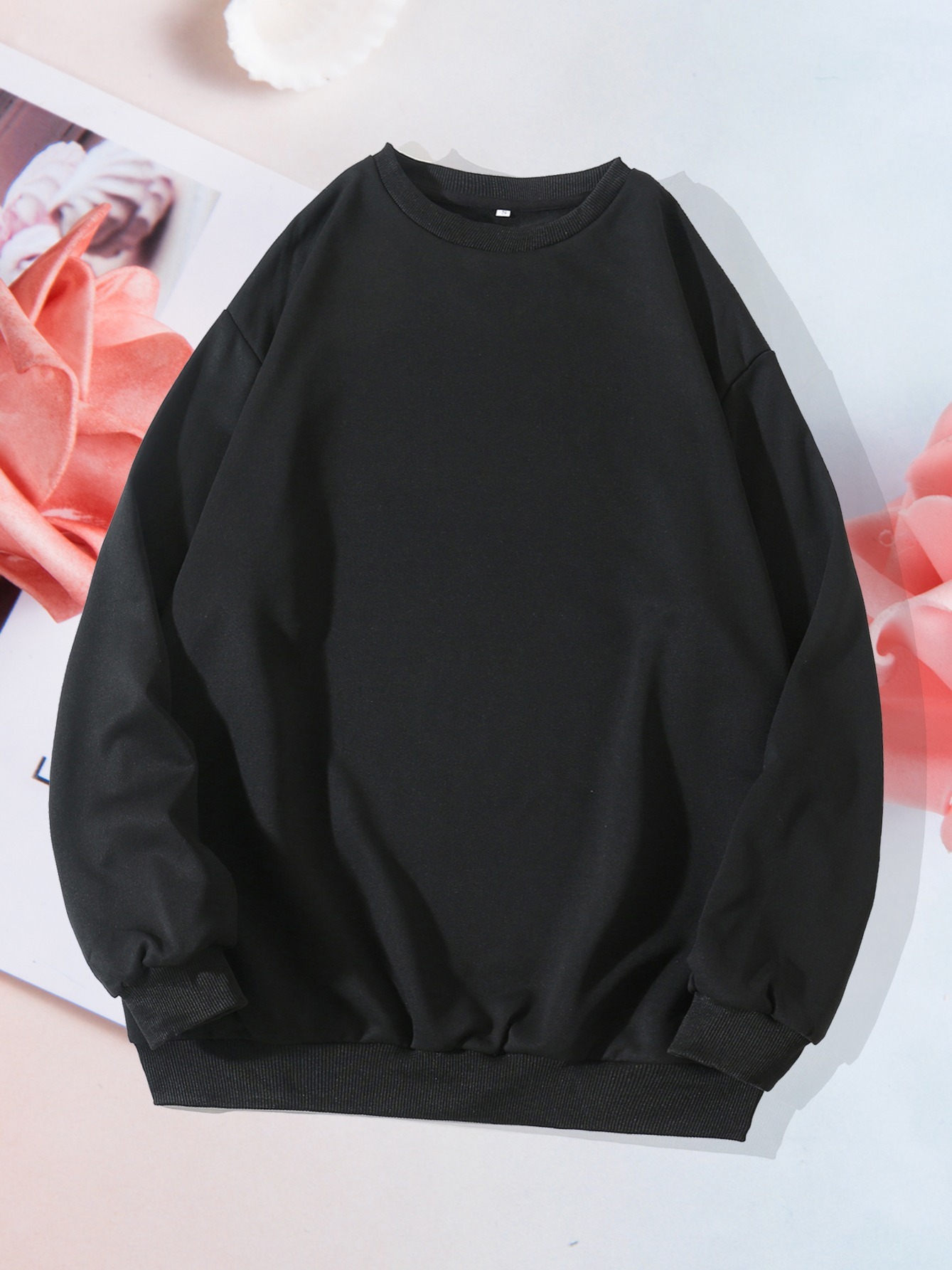 Women's Casual Pullover Solid Color Sweatshirts Women's Crew - Temu Norway