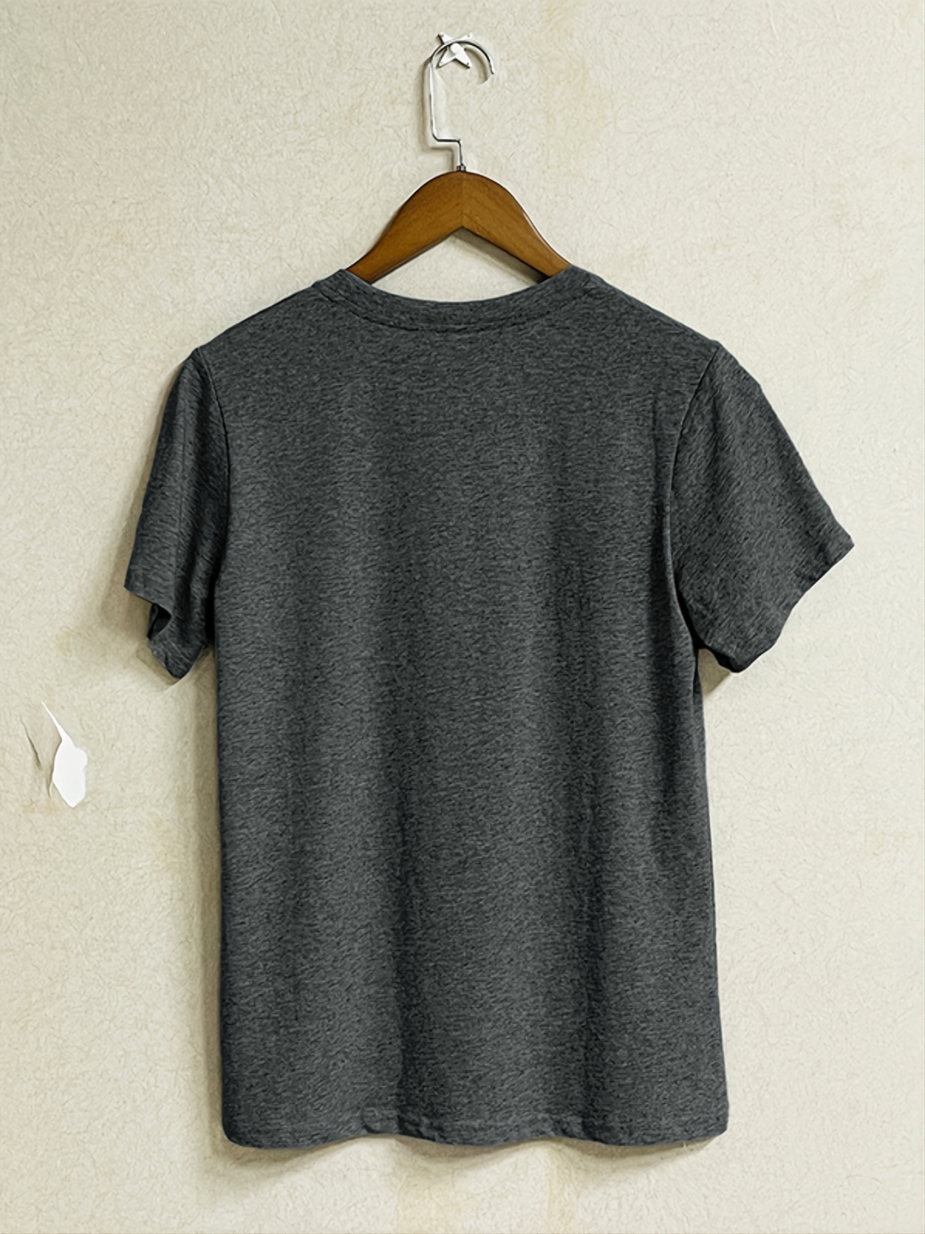 Crew Neck Solid T shirt Short Sleeve Casual Top Summer - Temu Netherlands