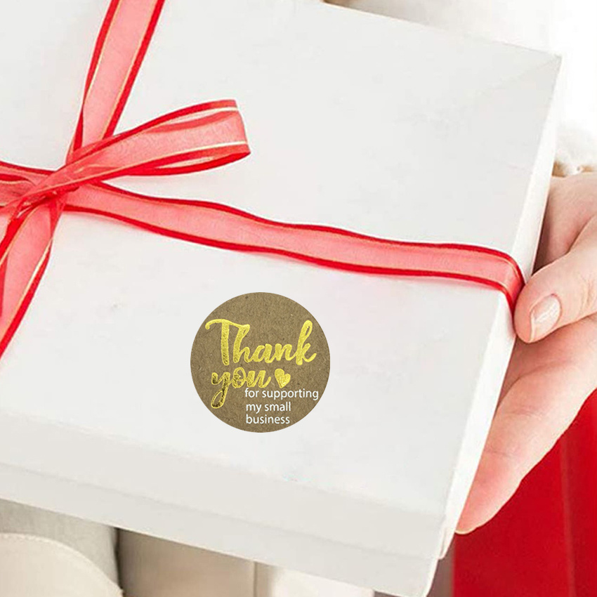 Kraft Paper Foil Stickers Thank Stickers Business Gift Tag - Temu ...