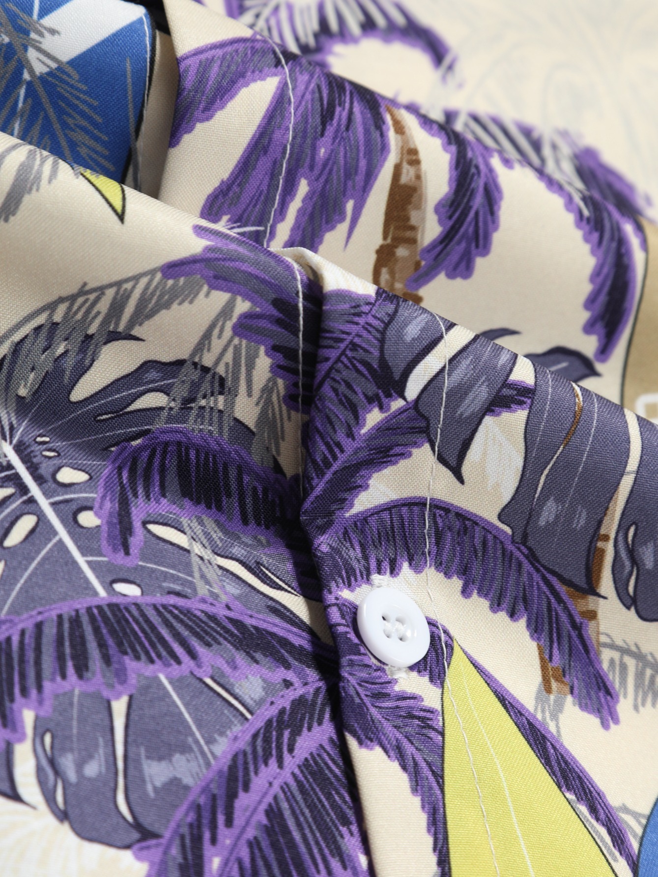 Short Sleeve Shirt Light Yellow Bottom Coconut Tree Digital - Temu ...