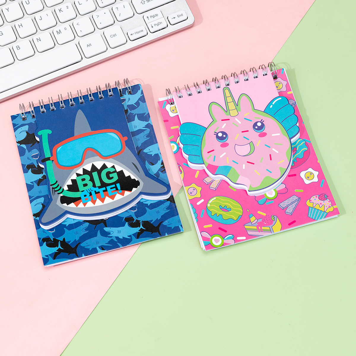 Cartoon Pattern Double Layer Notebook - Temu Australia