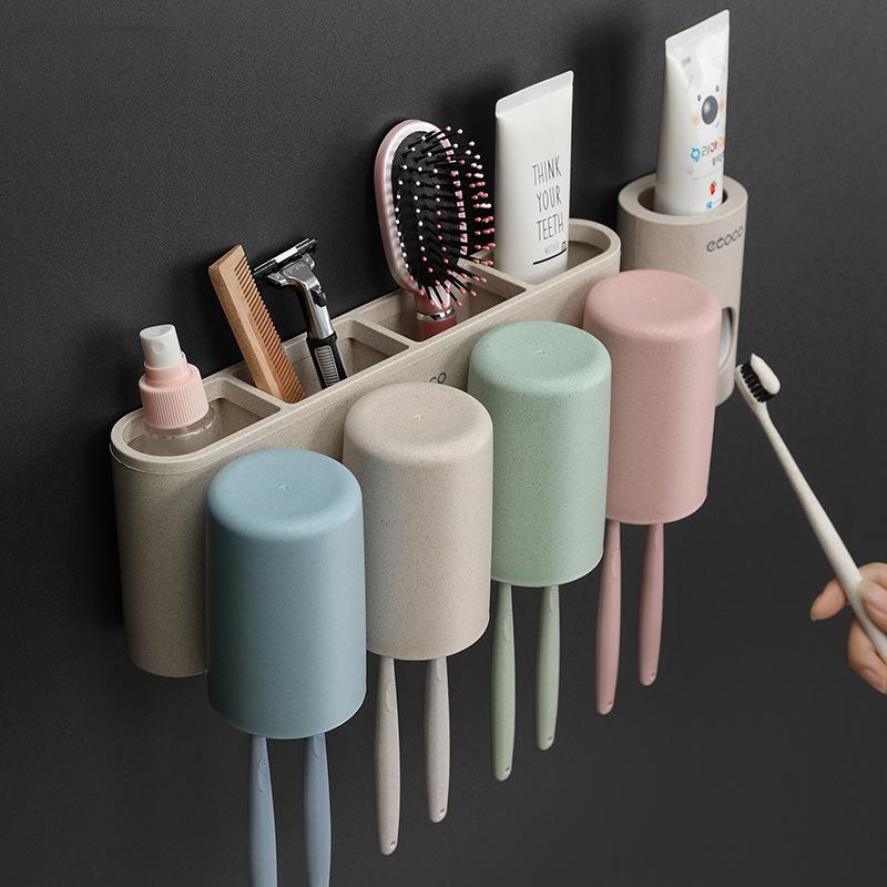 1pc Toothpaste Dispenser And Toothbrush Holder, Household Toilet ...