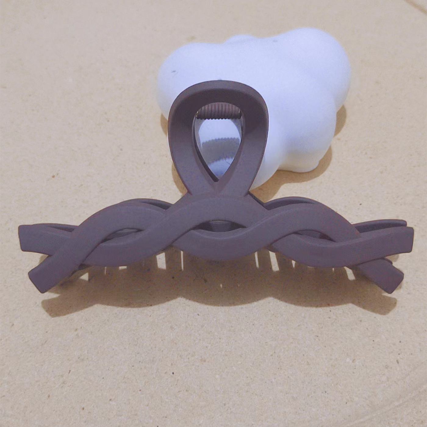 Hair Large Barrette White Brown Khaki Acrylic Hair Claw - Temu Portugal