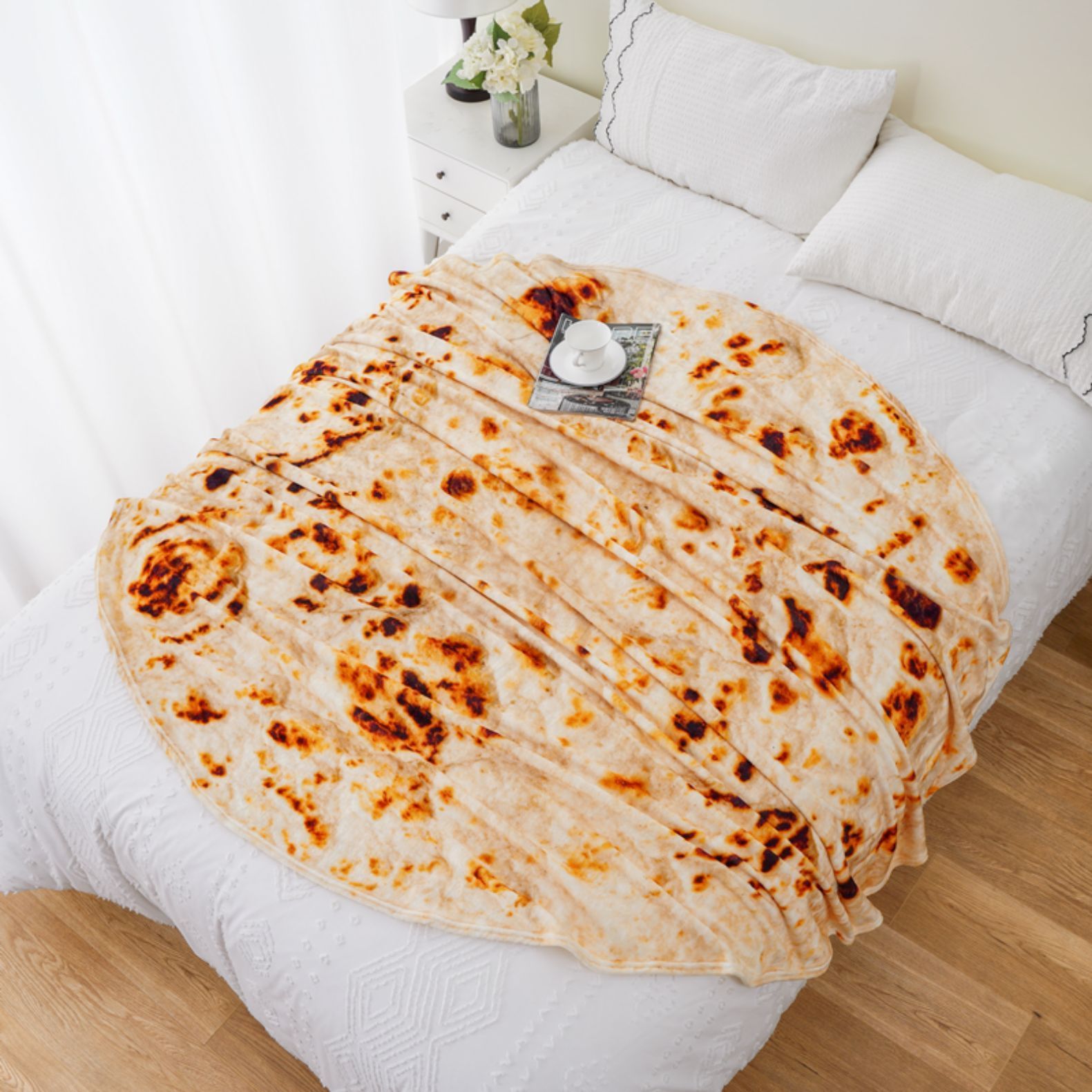 1pc Simulation Flannel Flatbread Pizza Shape Blanket, Egg Donut Shape ...