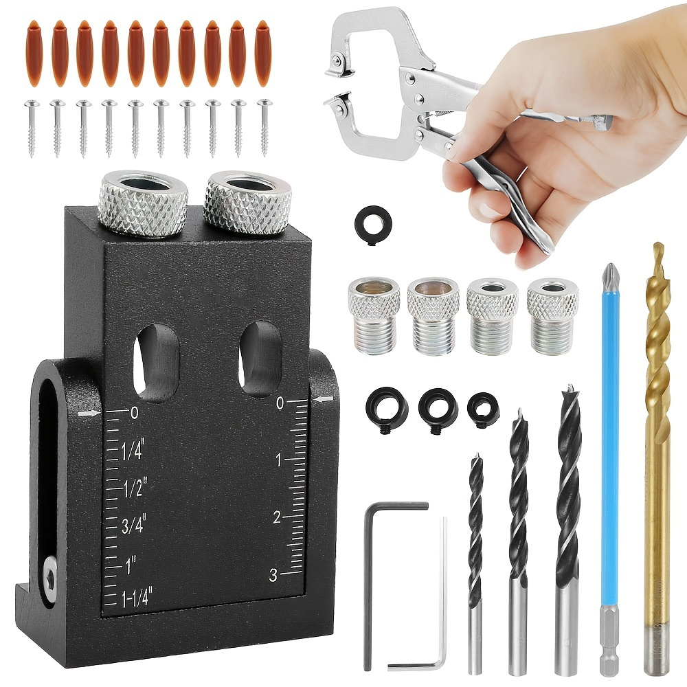Pocket Hole Screw Jig Drill Angle Locator Woodworking Drilling Guide Positioner Tool
