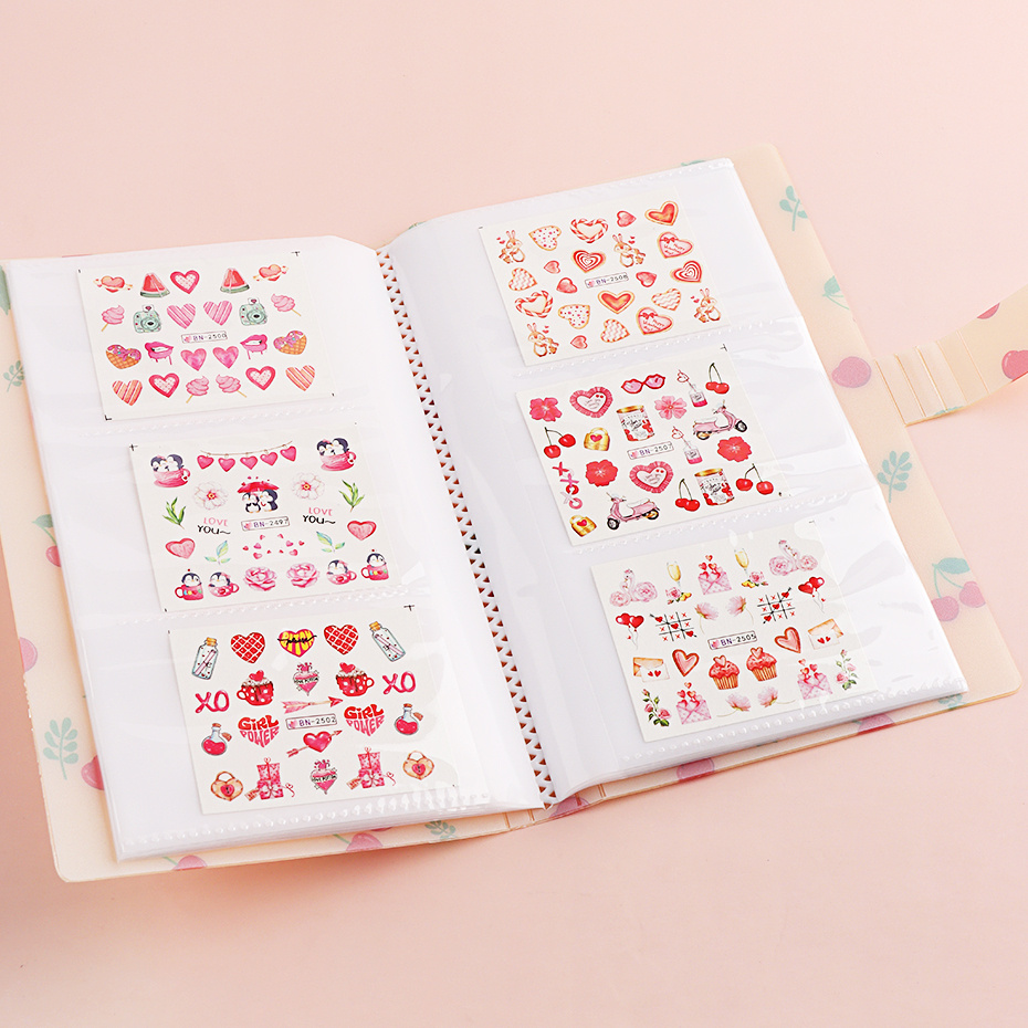 Cherry Nail Decals Art Nail Sticker Storage Book Sticker - Temu United ...
