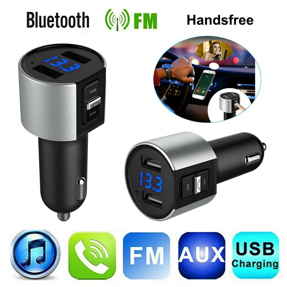 Wireless Bt 4.2 Fm Transmitter For Car, Handsfree Bt Fm Radio Adapter ...