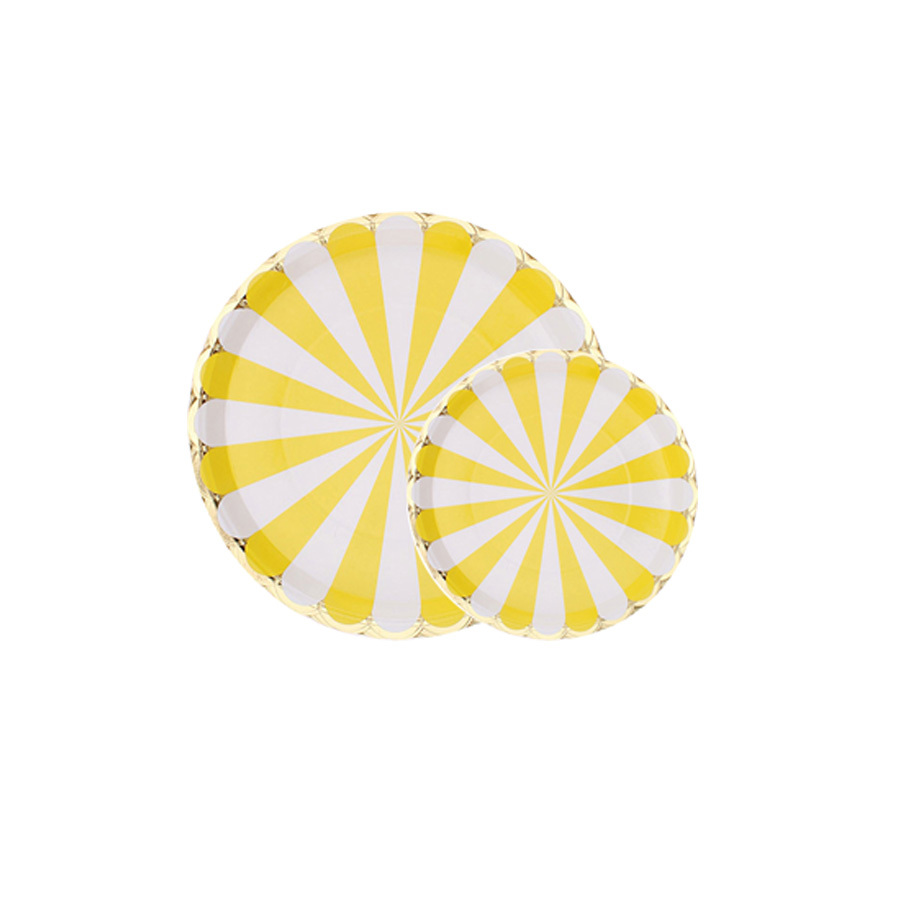 Paper Plate Set Golden Hot Striped Disposable Paper Plate - Temu Australia