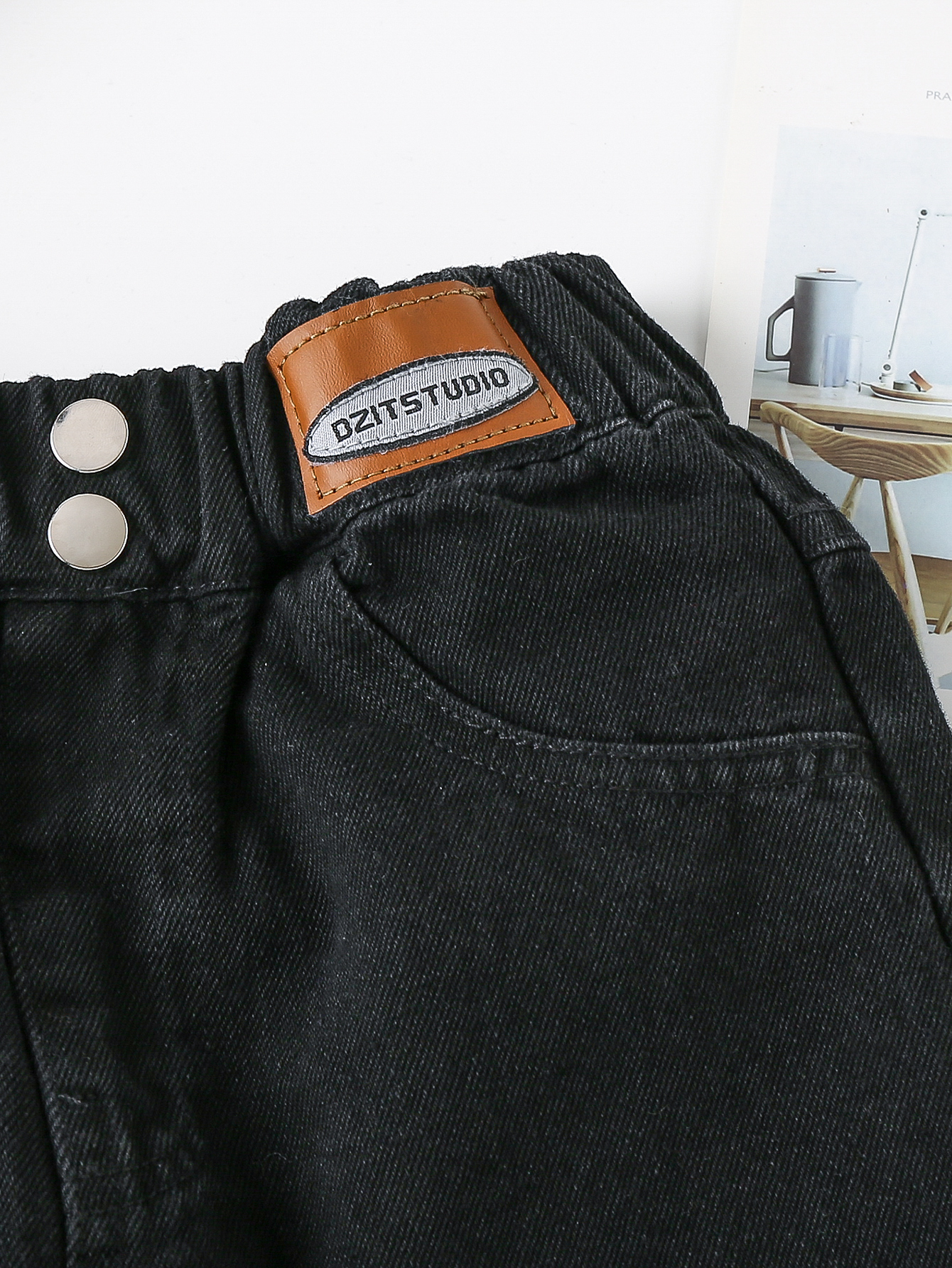 toddler girls button jeans elastic waist loose wide leg - Temu Norway