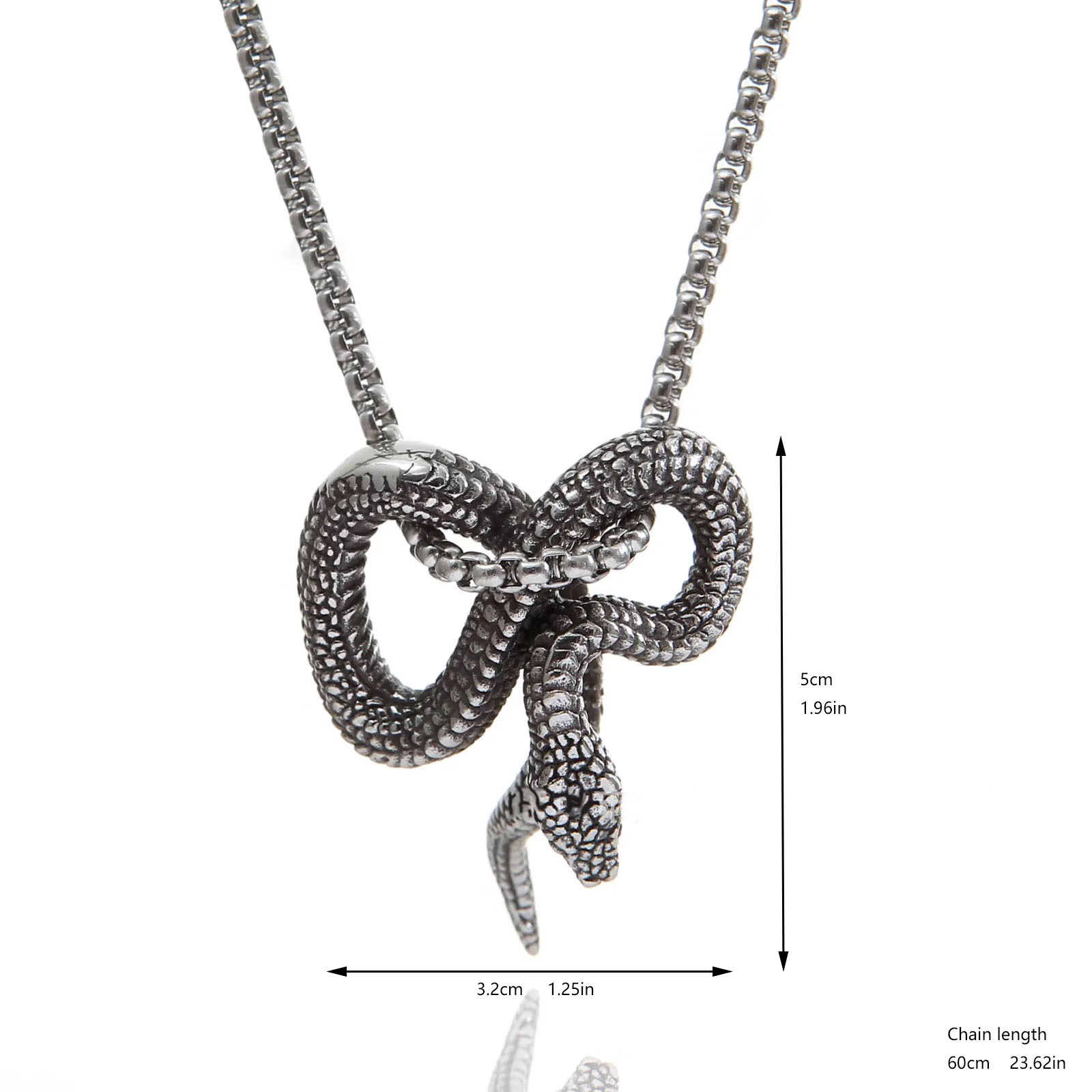 Retro Personality Men's Python Pendant Titanium Steel - Temu Australia