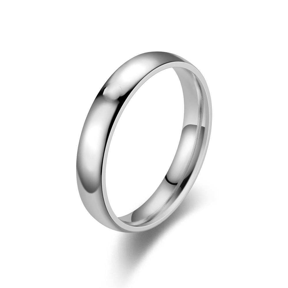 Stainless Steel Smooth Surface Rings Women Men Wedding Band - Temu