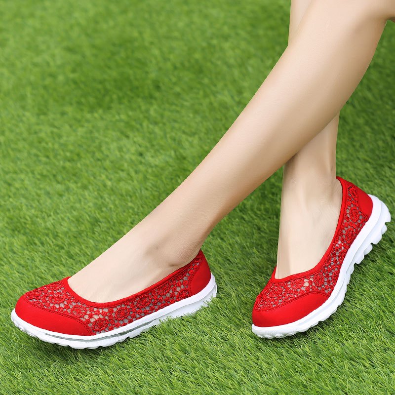 Women's Lace Vamp Flat Shoes Ultralight Breathable Flat - Temu Netherlands