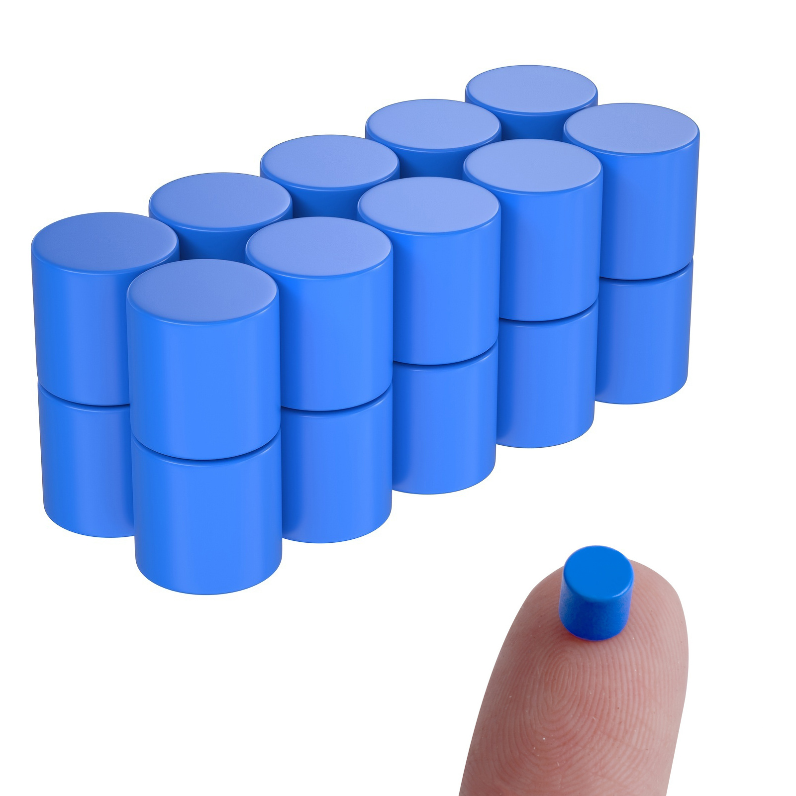 20 Pcs Blue Cylindrical Magnets With Epoxy Coating Strong Ndfeb Magnets ...