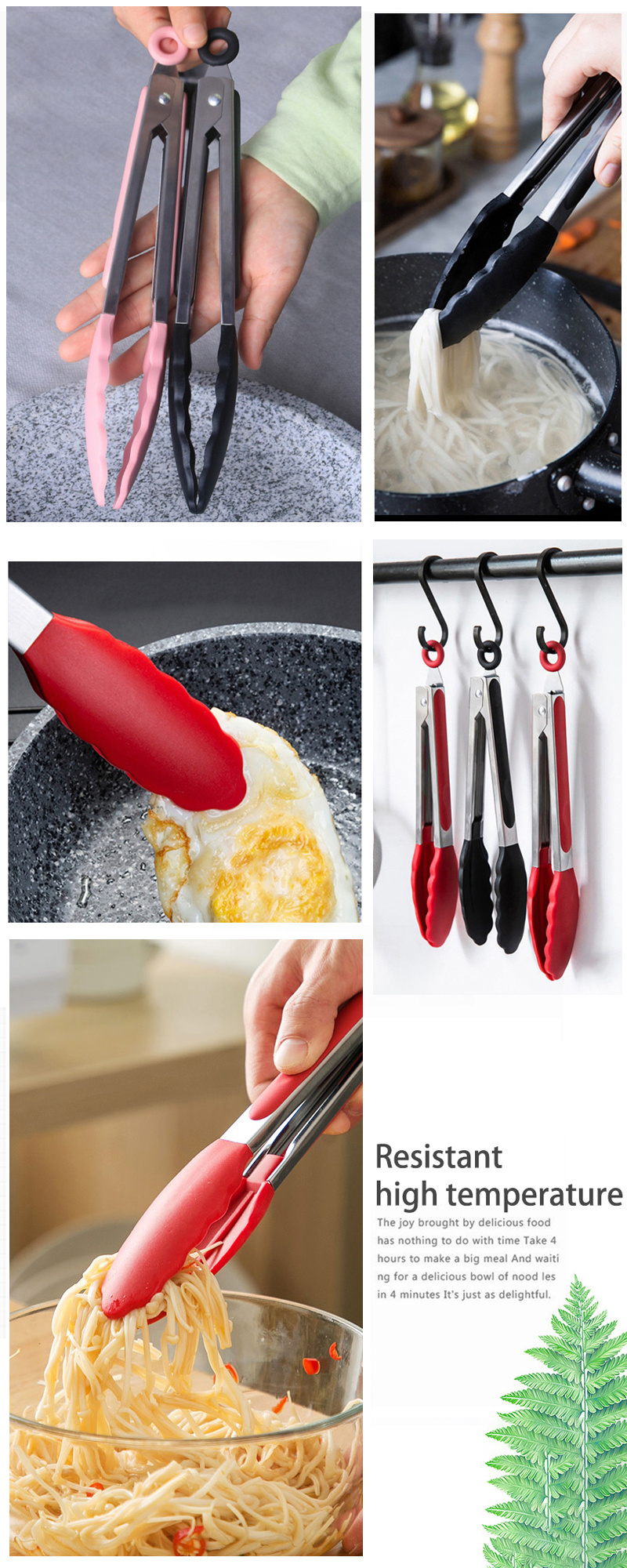 Stainless Steel Food Tongs Silicone Food Clip Food Grade - Temu Australia