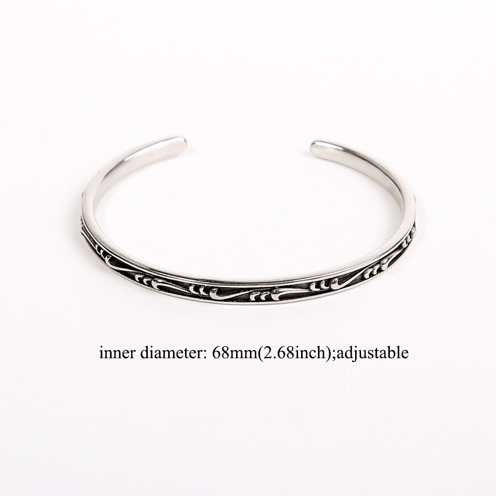 Retro Stainless Steel Adjustable Opening Cuff Bangle - Temu