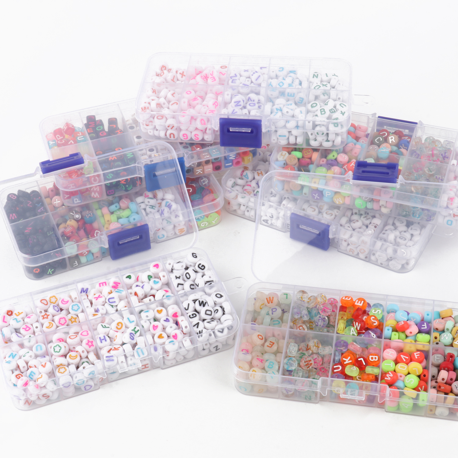 Box Kit 5 Types Mixed Alphabet Beads Acrylic Material Diy Beaded ...