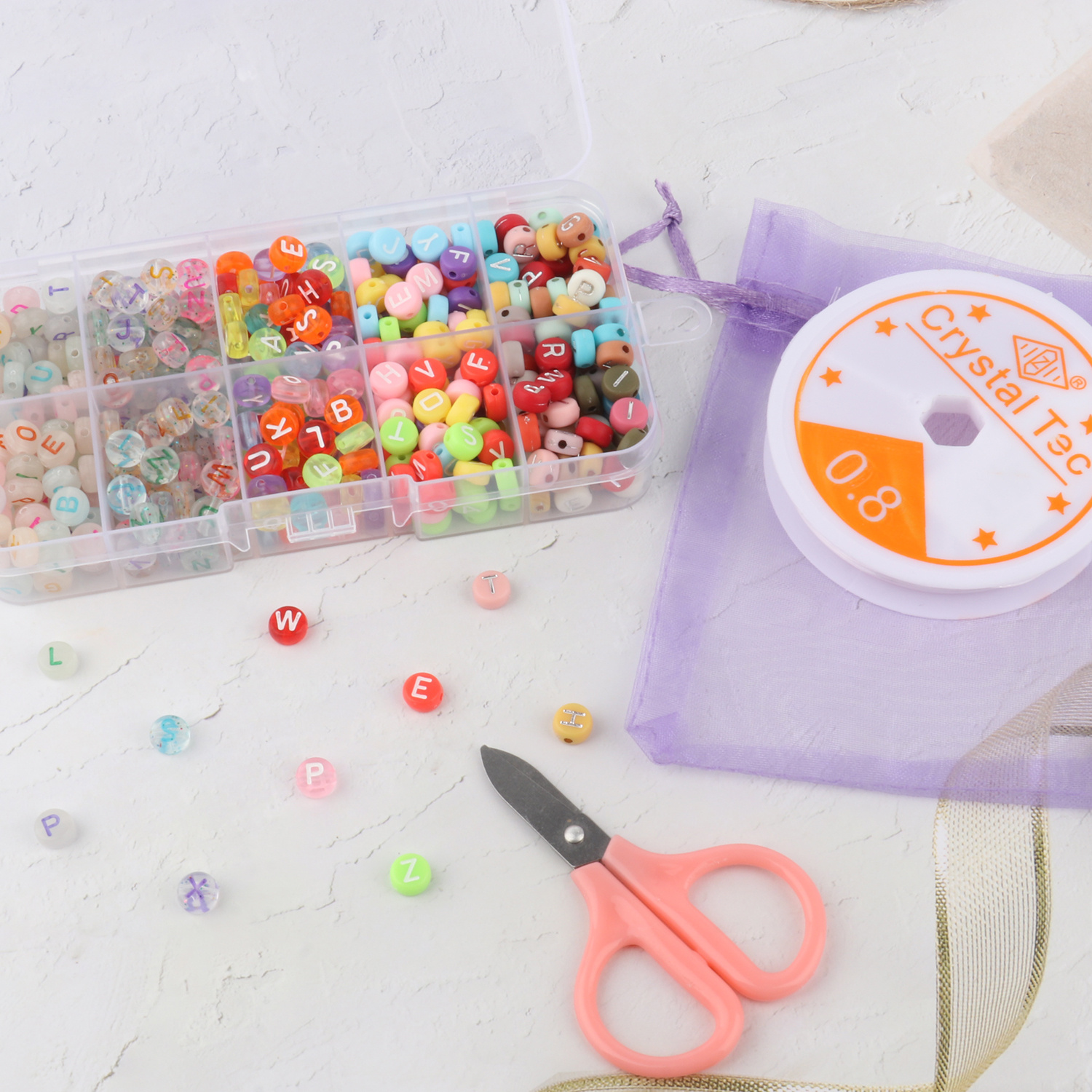 Box Kit 5 Types Mixed Alphabet Beads Acrylic Material Diy - Temu New ...